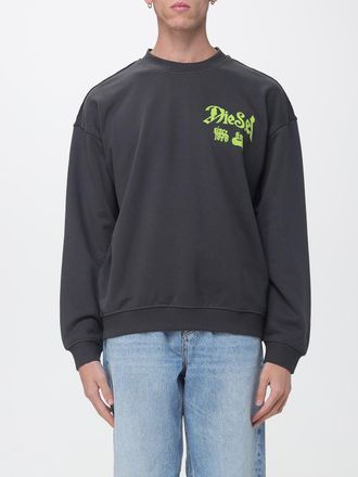 Diesel Rundhals-Sweatshirt aus Baumwolle mit kontrastierendem Logo-Print und &uuml;berschnittenen Schultern