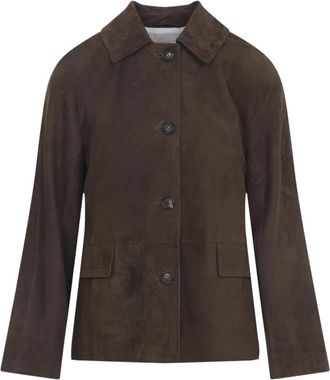 Max Mara Femme, Vestes, Brun, Taille: 34 FR Charme Suede Jacket