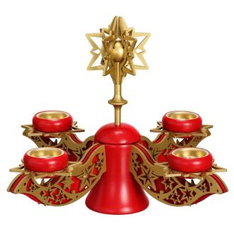 Rudolphs Schatzkiste Adventsleuchter Stern mit Teelichter rot-Gold BxHxT 39x27x39cm NEU Weihnachten Leuchter Advent Schmuck Kerzenschmuck Tischschmuck Holzschmuck Holz Sei