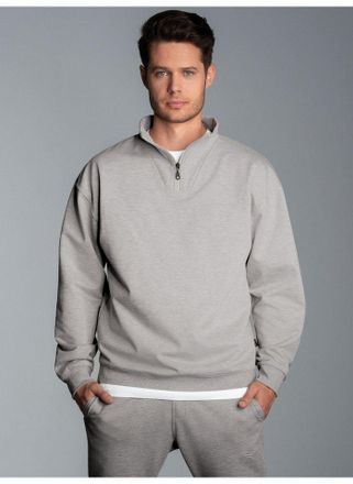 Trigema Sweatshirt TRIGEMA Troyer in bequemer Sweat-Qualit&auml;t