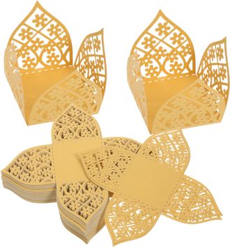 Holibanna 50stücke Goldene Trüffel Cups Hohlkörper Pralinen Halter Für Hochzeiten Und Feiern Papier Dessert Wrapper Für Schokoladenverpackung Und Tischdekoratio