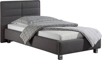 Loftscape home24 Polsterbett Parsberg Webstoff 100 x 200cm Webstoff Grau/Grau