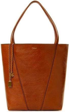 Chlo&eacute; Sac cabas Spin medium en cuir grain&eacute;