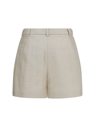 Moncler Womens Shorts Logo Light Beige Polyamide