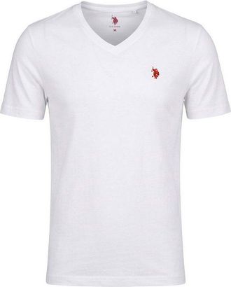 U.S.Polo Association T-Shirt USRiider Herren V-Neck 2er Pack - Baumwollmix Basic Moderne V-Ausschnitt Shirts mit weichem Tragegef&uuml;hl