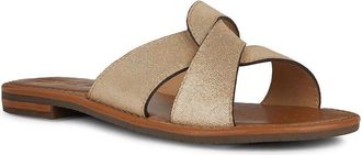 Geox D Sozy S C Flat Sandal, LT Gold, 41 EU