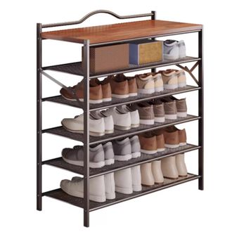 Generic Faltbares Schuhregal mit 6 Ebenen Und Griff, Vertikales Schuhhalter, Schuhst&auml;nder for Drinnen und Drau&szlig;en for Eingangsbereich, Kleine Wohnungen Oder S