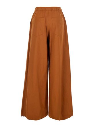Merci Womens Trousers Brown Cotton Blend