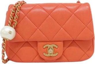 Chanel Sac Mini Perl&eacute; Pre-owned - Femme - Pre-owned - Orange - Taille: ONE Size
