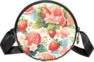 Generic Sac &agrave; bandouli&egrave;re rond pour femme, petit sac &agrave; bandouli&egrave;re avec fermeture &eacute;clair, bretelles r&eacute;glables, style d&eacute;contract&eacute;, pour femmes et filles