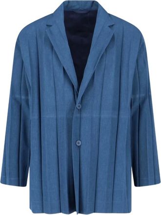 Issey Miyake Homme, Vestes, Bleu, Taille: L Homme Pliss&egrave; Jacket