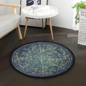 Mnsruu Sternzeichen-Teppich, rund, für Wohnzimmer, Schlafzimmer, 92 cm Durchmesser