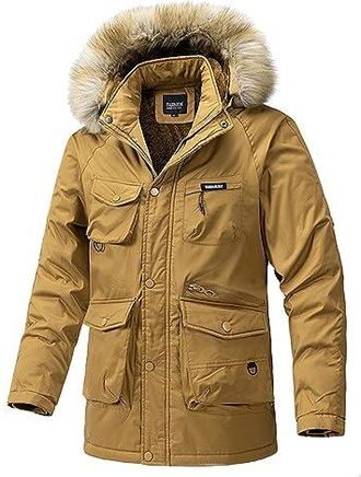 Generic Manteau Homme Hiver Chaud,Trench-Coat d&eacute;contract&eacute; en coton pour hommes avec ceinture et fermeture &eacute;clair coupe structur&eacute;e et poches imposant coutures 