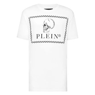 Philipp Plein T-Shirt Rundhals Skull - - Tops - Herren - Wei&szlig; - 4XL