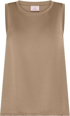 Deha Deha, Femme, Tops, Brun, Taille: 42 FR Canotta Flared Satin Front