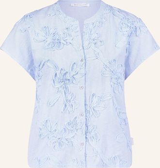 Betty&Co Betty&Co Hemdbluse Mit Stickerei blau