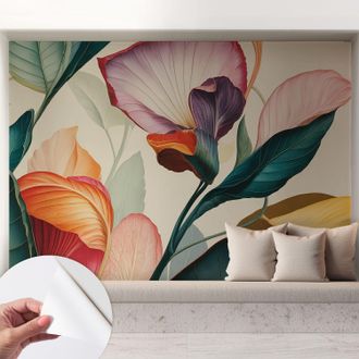 Tulup Carta Da Parati Autoadesiva - Fotomurale Adesivo - Design Elegante - Stile Moderno - Fiori Colorati 208x146 Cm