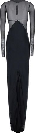 Rick Owens Womens Combo Gown Black Tech Fabric Acetate