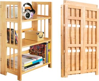 Premier Housewares 3-st&ouml;ckiges Regal aus Gummibaumholz, 96 x 70 x 30 cm, zusammenklappbar