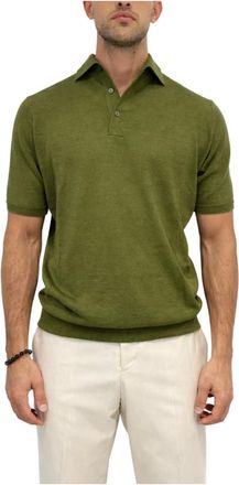 FILIPPO DE LAURENTIIS Homme, Tops, Vert, Taille: XL Polo Paramontura Coton & Lin