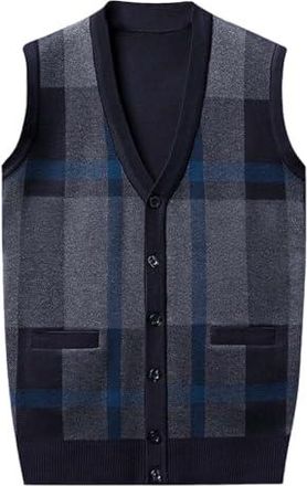 Generic Pull de No&euml;l pour homme 2025 tendance en tricot chaud pour homme - Int&eacute;rieur chaud et fin - Col roul&eacute;, bleu marine, L