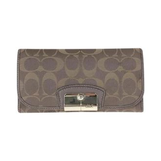 Coach Pre-owned Signature Canvas Leather Long Wallet - - Pre-owned - Damen - Grau - ONE SIZE