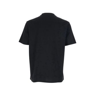 Emporio Armani Logo-Embroidered Cotton T-Shirt - Black