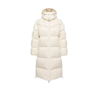 Moncler Moncler Doudoune Longue &Agrave; Capuche Harfang, Femme, Blanc, Taille: 00