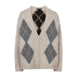 Luisa Cerano Strickjacke mit weitem V-Ausschnitt - - Knitwear - Damen - Grau - XS