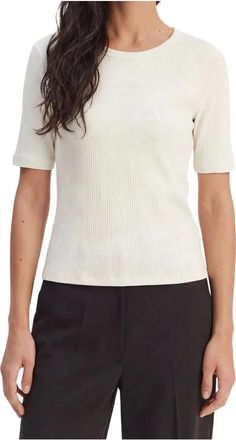 Calvin Klein Femme, Tops, Blanc, Taille: 42 FR HS Varigated Rib