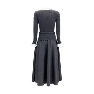 Self Portrait Womens Gray Polyamide Casual Dress