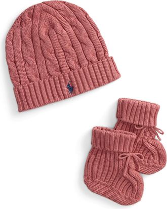 Polo Ralph Lauren Set M&uuml;tze und Socken Polo Ralph Lauren 320P01426507 Dunkelrosa