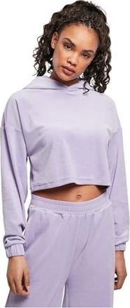 Urban Classics Ladies Cropped Velvet Oversized Hoody Sweatshirt Capuche, Lavande, XL Femme