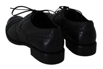 Dolce & Gabbana Mens Blue Leather Wingtip Oxford Dress Shoes