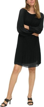 s.Oliver Black Label Plisseekleid halbtransparent mit U-Boot-Ausschnitt