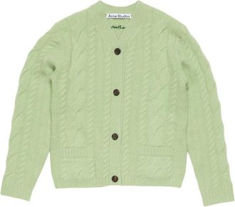 Acne Studios Cardigan en cachemire torsad&eacute; - Femme - Pulls - Vert - Taille: 42 FR