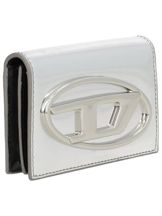 Diesel Metallic Cow Leather Card Case - Silver