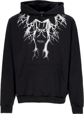 Phobia Archive Homme, Sweatshirts et sweats &agrave; capuche, Noir, Taille: XS Lightning Sweat &agrave; capuche