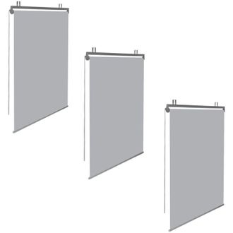 IDMarket Idmarket - Satz von 3 Rollos B.124 x h. 225 cm f&uuml;r Pergola hellgrau