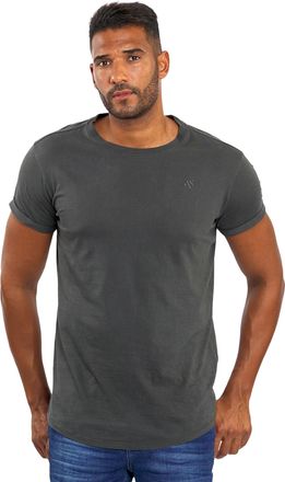 Alessandro Salvarini Herren Designer Sommer Shirt Rundhals Kurzarm T-Shirt AS318 [AS-318-Dunkelgrau-Gr.XXL]