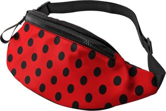 AOOEDM Marien Polka Dot Rot Schwarz Bauchtasche Sport L&auml;ssig H&uuml;fttasche F&uuml;r Damen Herren Modisch