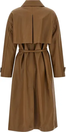 Fendi Nappa Leather Trench Coat - Camel