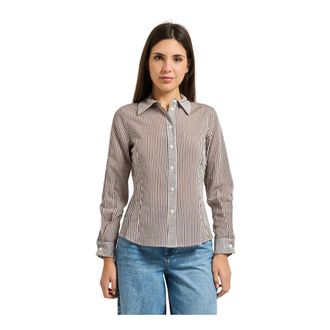 Gaud&igrave; Femme, Blouses et Chemises, Brun, Taille: 46 FR Chemise &agrave; Rayures en Viscose