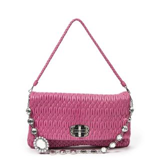 Miu Miu Crossbody Bags - Medium Crystal Flap Clutch - Gr. unisize - in Rosa - f&uuml;r Damen
