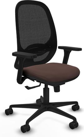 Piqueras y Crespo B&uuml;ro-B&uuml;rostuhl mit 3D-Armlehnen, h&ouml;henverstellbare Lendenwirbelst&uuml;tze, ausgestattet mit 3 Positionen und Schneideschaum, Schwarz/Dunkelbraun