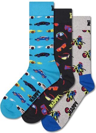 Happy Socks 3er Pack Geschenkbox mit Motorsport-Motiven in