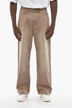 R13 Single-Pleat Wide-Leg Jeans DAMON with Logo Button 28cm R13