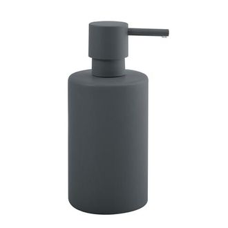 Spirella Distributeur de Savon Tube - avec Pompe en Acier Inoxydable - Distributeur de Savon Liquide - Porcelaine - 300 ML - Durable et Robuste - Gris Mat