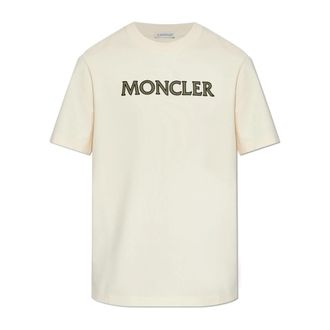 Moncler T-Shirt mit gesticktem Logo - - Tops - Herren - Beige - XL
