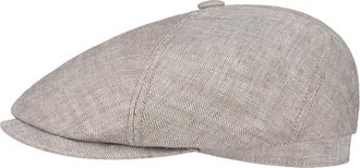 Stetson Brooklin Leinen Schirmmütze Damen Herren Fischgratmuster Ballonmütze Frühjahr Sommer beige XL (60-61 cm)